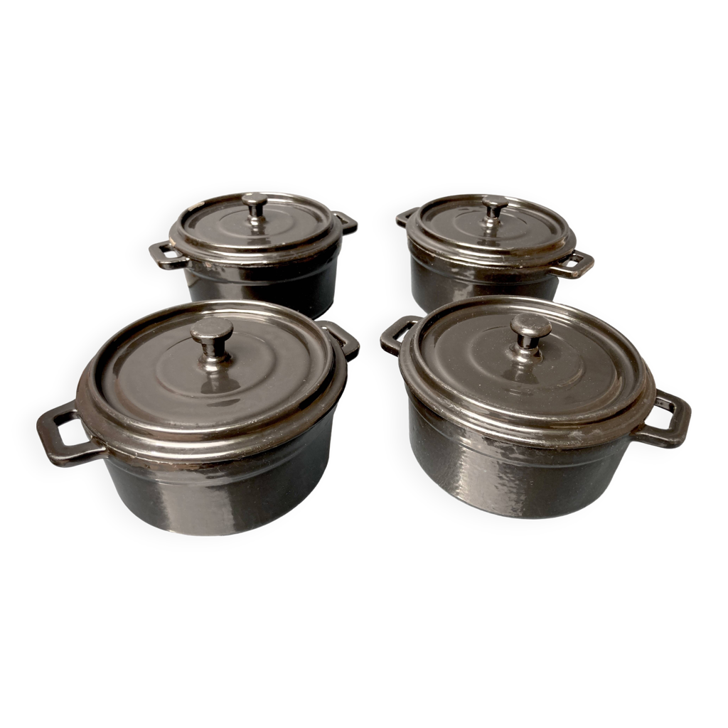 Ensemble de 4 cassolettes professionnelle en fonte émaillée | Selency