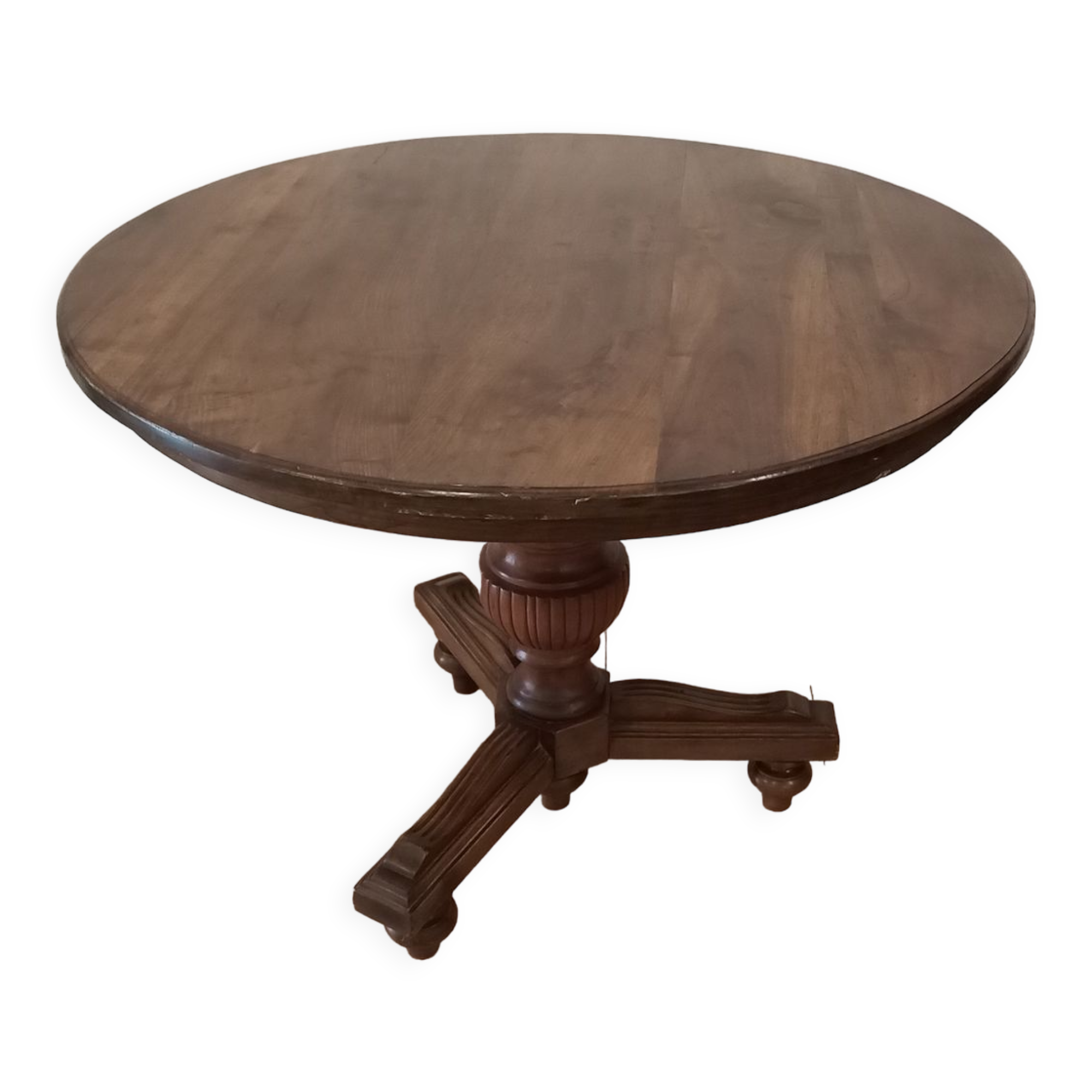 Table ronde en noyer XIXème | Selency