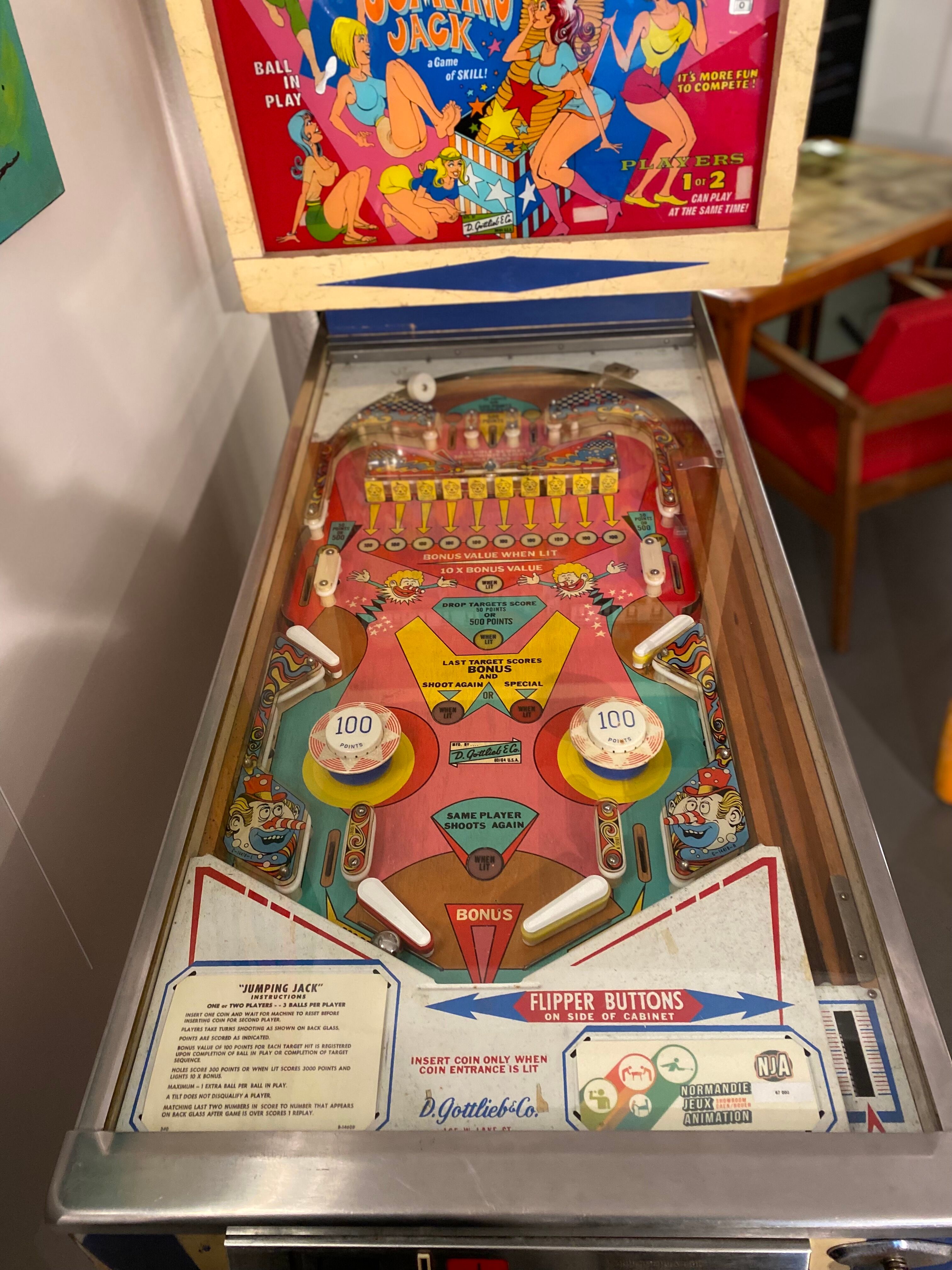 Flipper « Jumping Jack » Gottlieb de Chicago - Vers 1972 | Selency