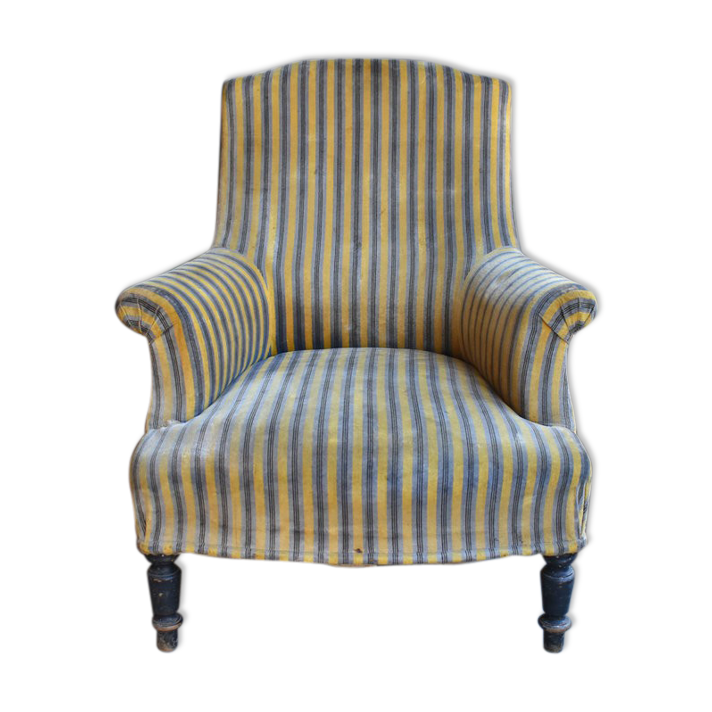Fauteuil français rayé du 19ème siècle | Selency