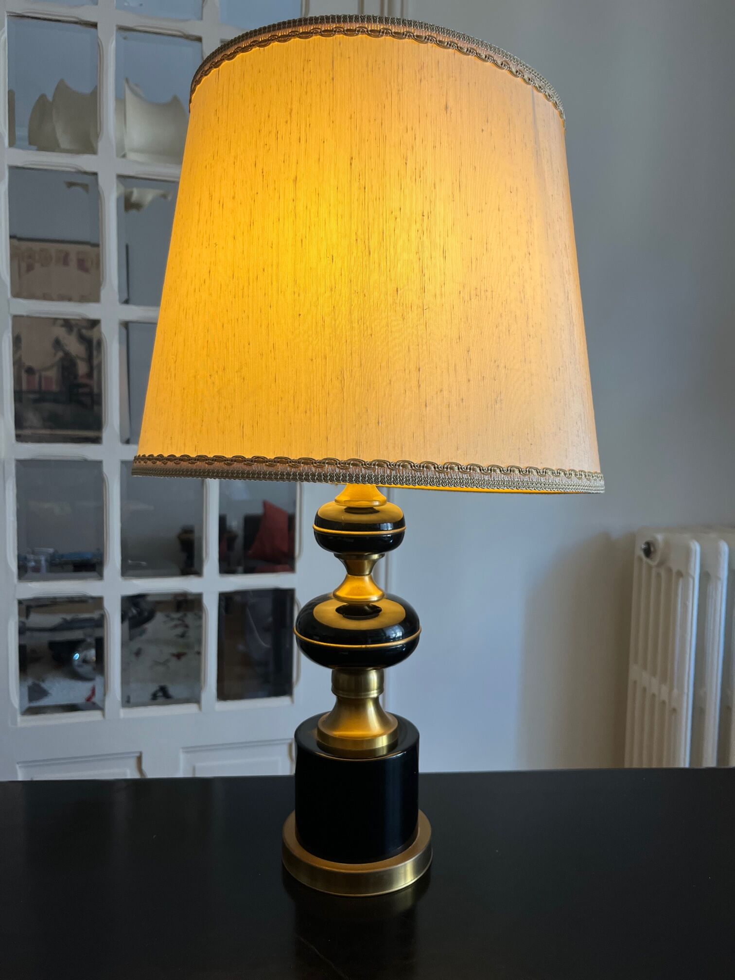 Lampe delmas noire et or | Selency