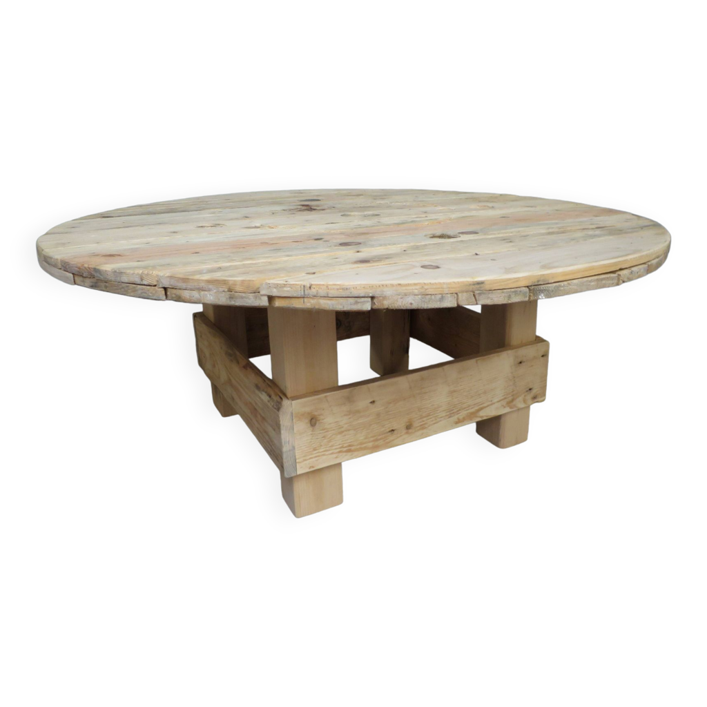 Table basse ronde en touret | Selency