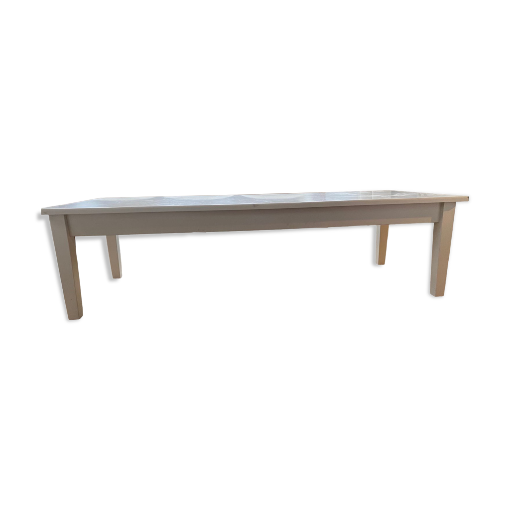 Table basse blanche bois massif | Selency