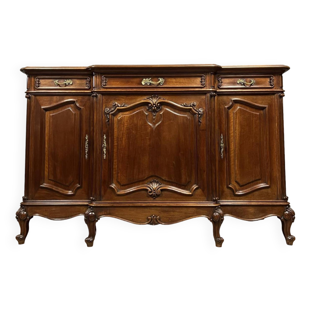 Buffet en enfilade estampillé de style Louis XV en noyer vers 1880 ...