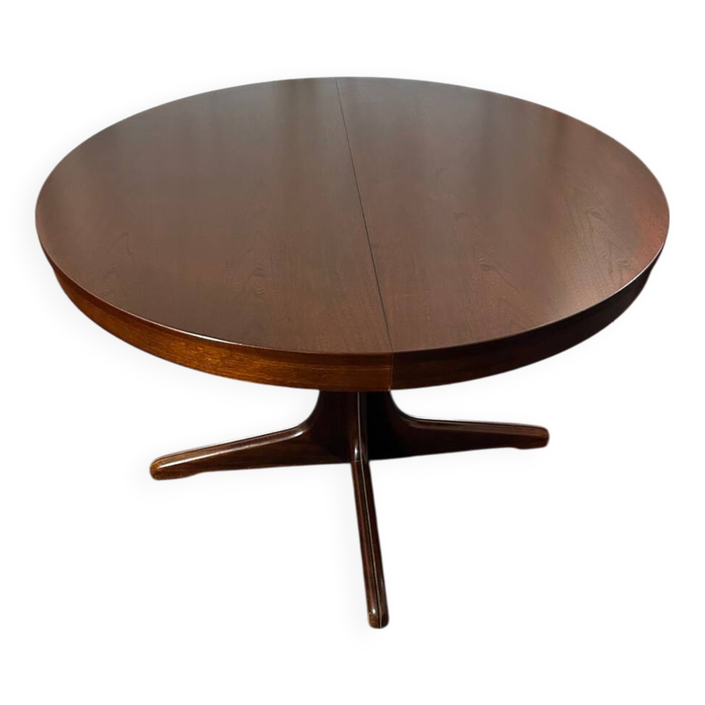 Table ronde extensible scandinave Baumann années 60/70 en teck | Selency