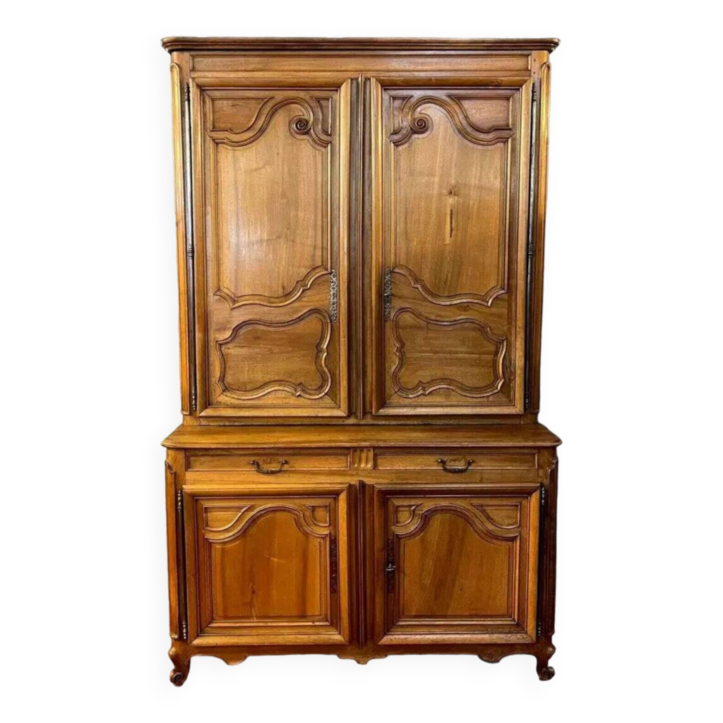 Louis XV period two-body buffet in solid walnut with blond patina circa ...