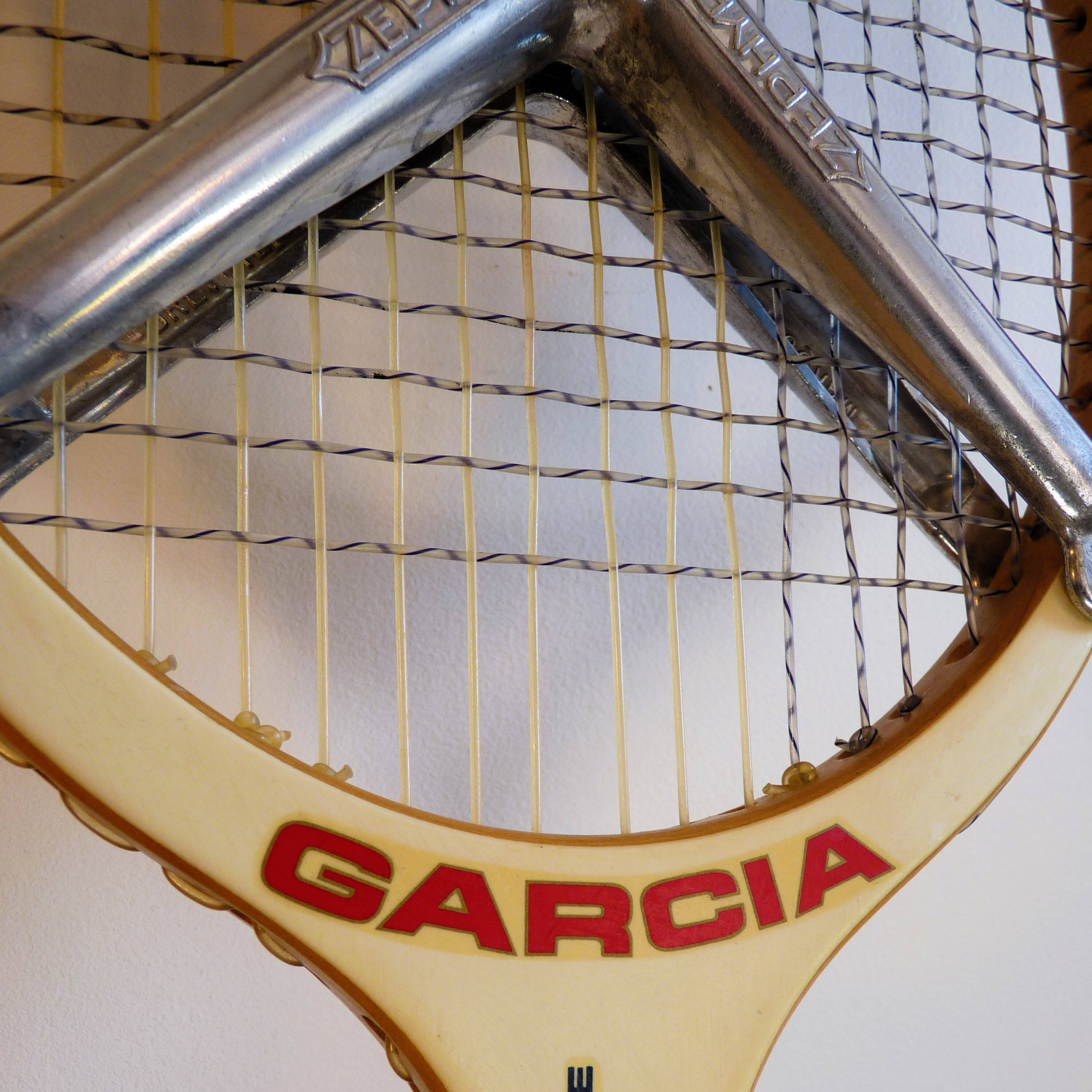 Raquette de tennis GARCIA - vintage en bois et croix de tension Zéphir ...