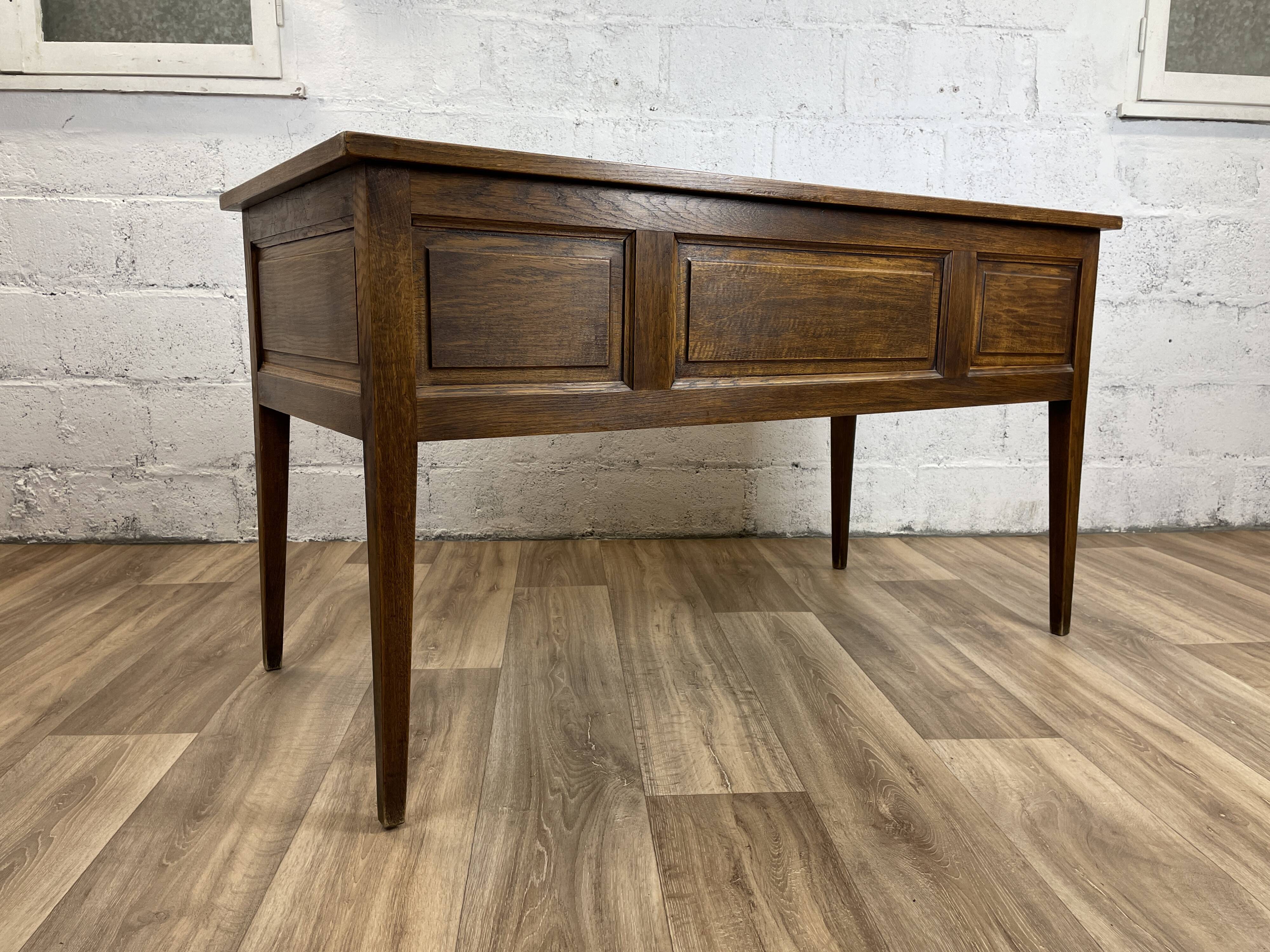 Bureau vintage style Louis XVI en bois massif années 60 | Selency