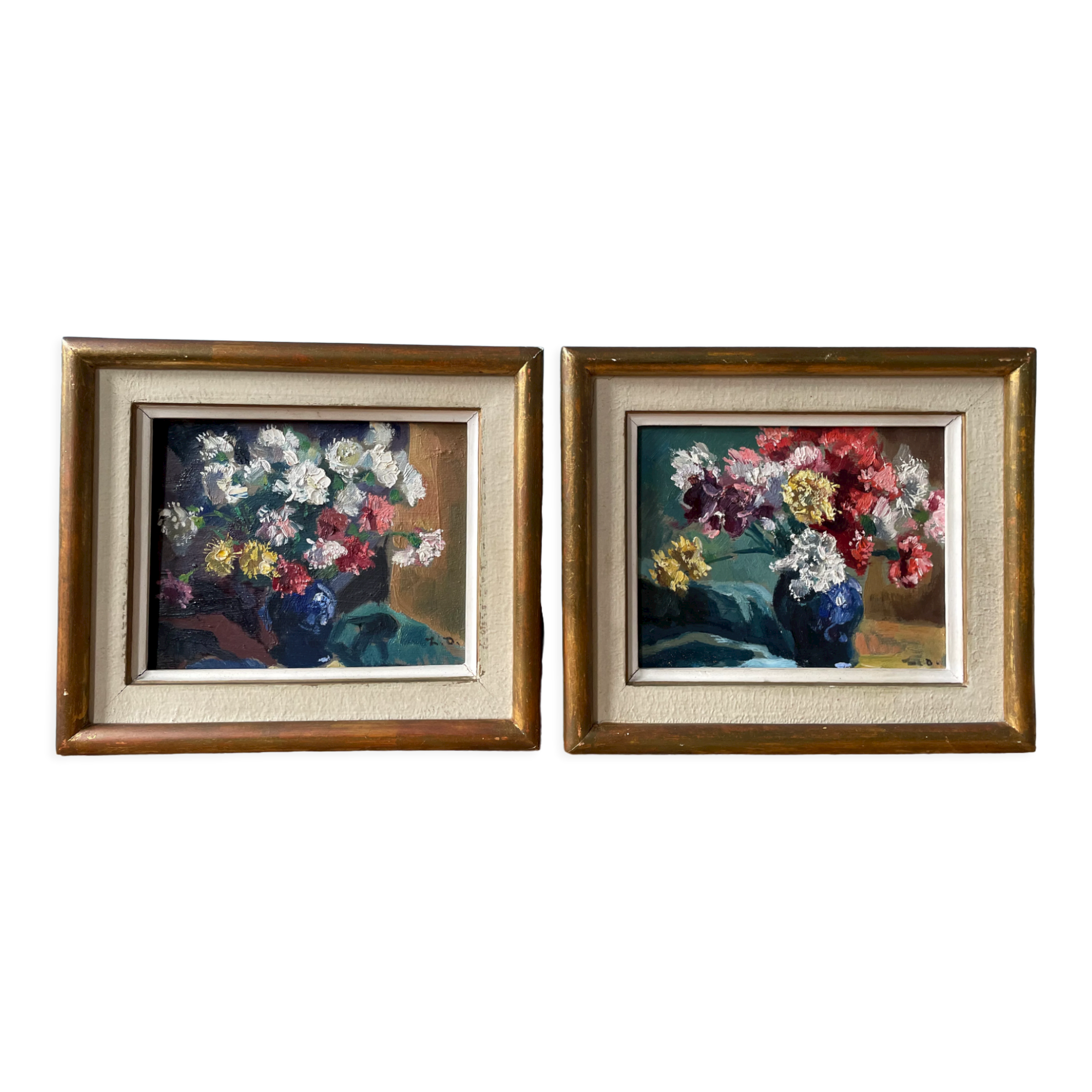 Paire de tableaux signés Henri David | Selency