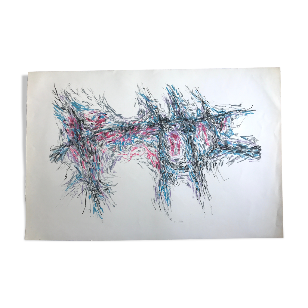 Lithographie originale signée et numérotée de Pierre Zucchelli ...