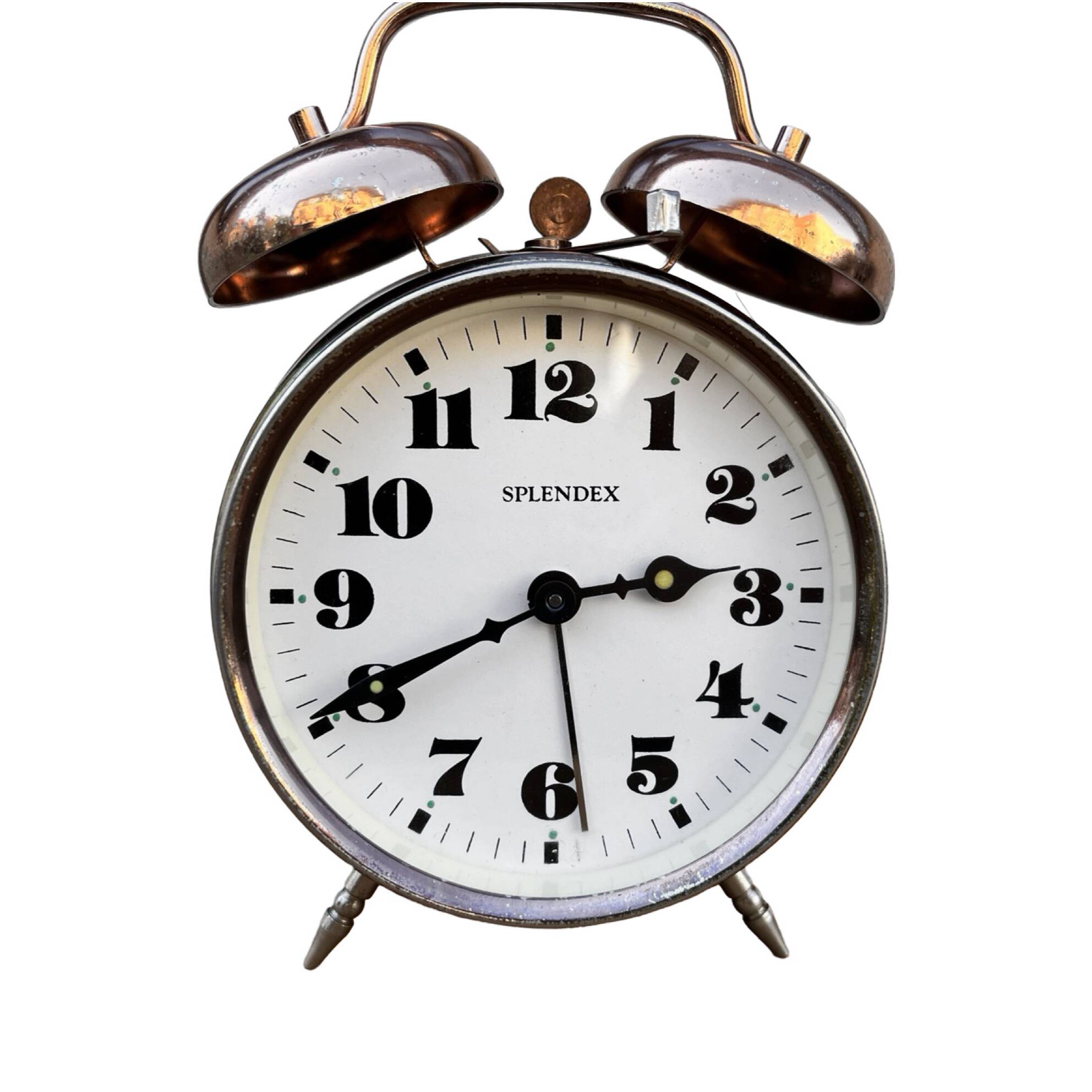 Réveil mécanique en cuivre Splendex, Royaume-Uni, années 1970. | Selency
