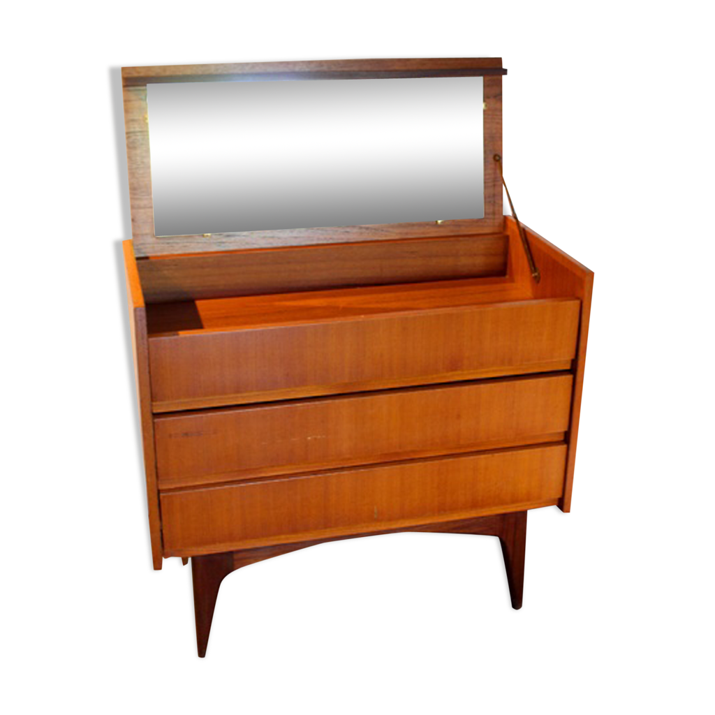 Coiffeuse scandinave vintage en teck des années 60 | Selency
