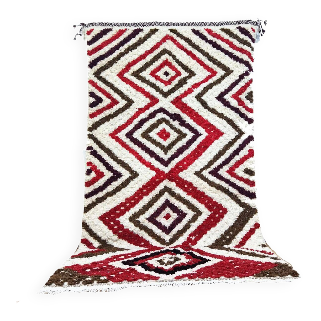 Tapis berbère marocain artisanal fait main 254 x 136 cm | Selency