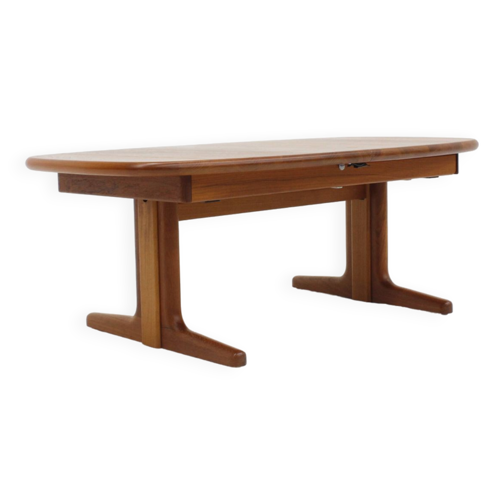 Table à manger ovale extensible danoise vintage en teck massif | Selency