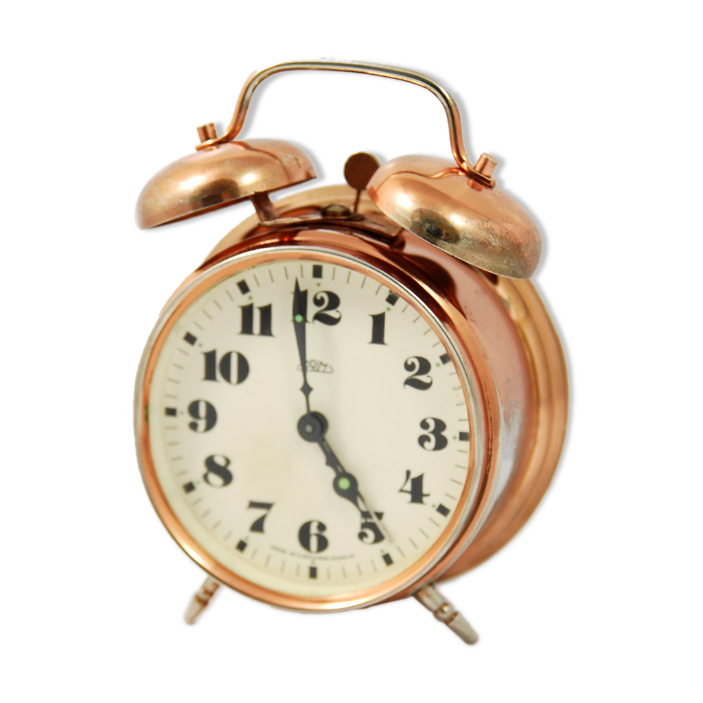 Copper alarm clock Prim, Czechoslovakia, 70s. | Selency