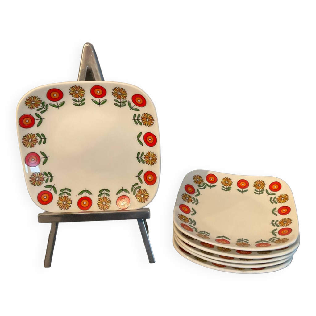 Série de 6 Assiettes vintage en porcelaine France | Selency