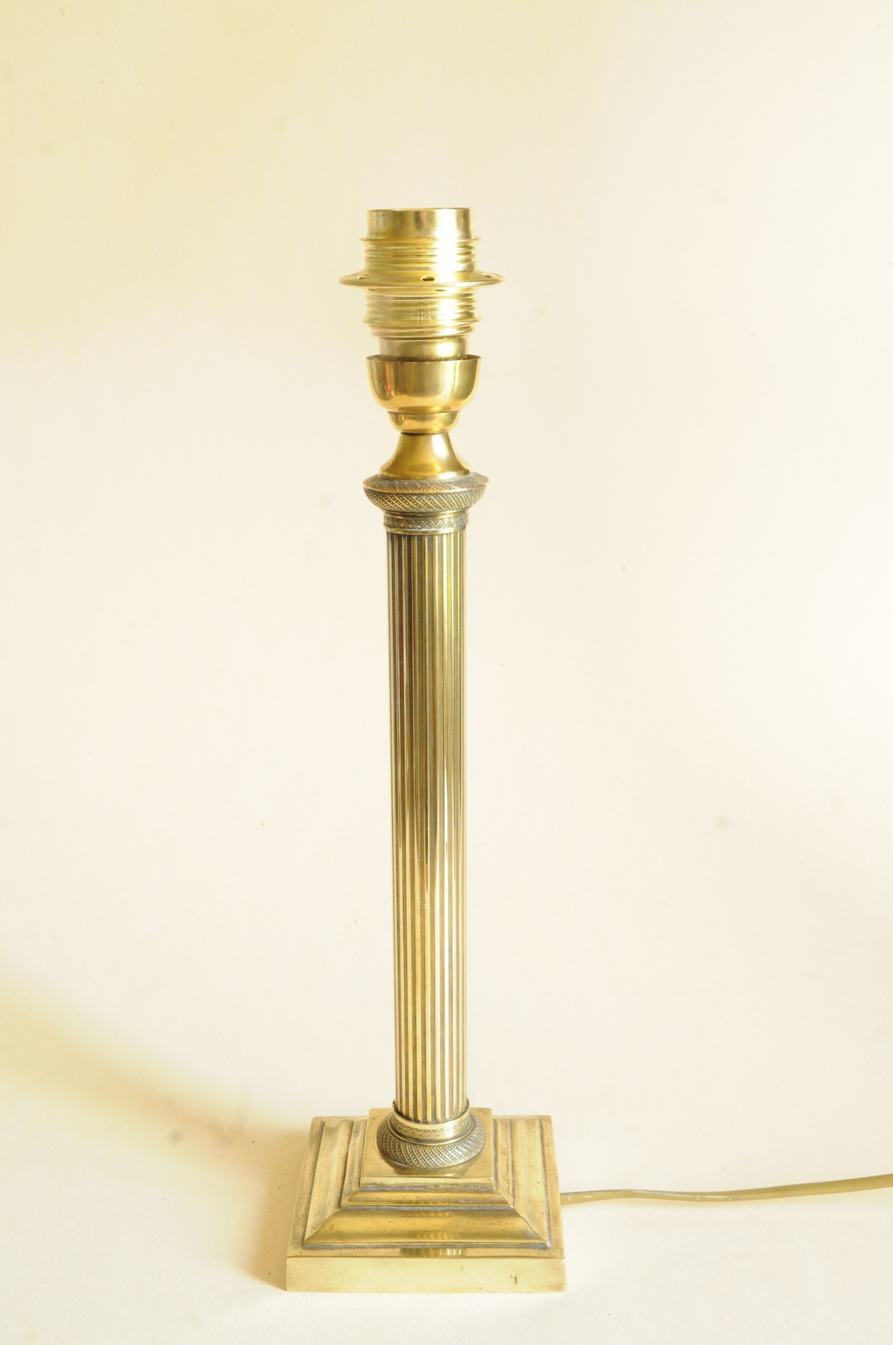 Vintage Lamp Base - Fluted Brass Column - 20th Century Neoclassical ...