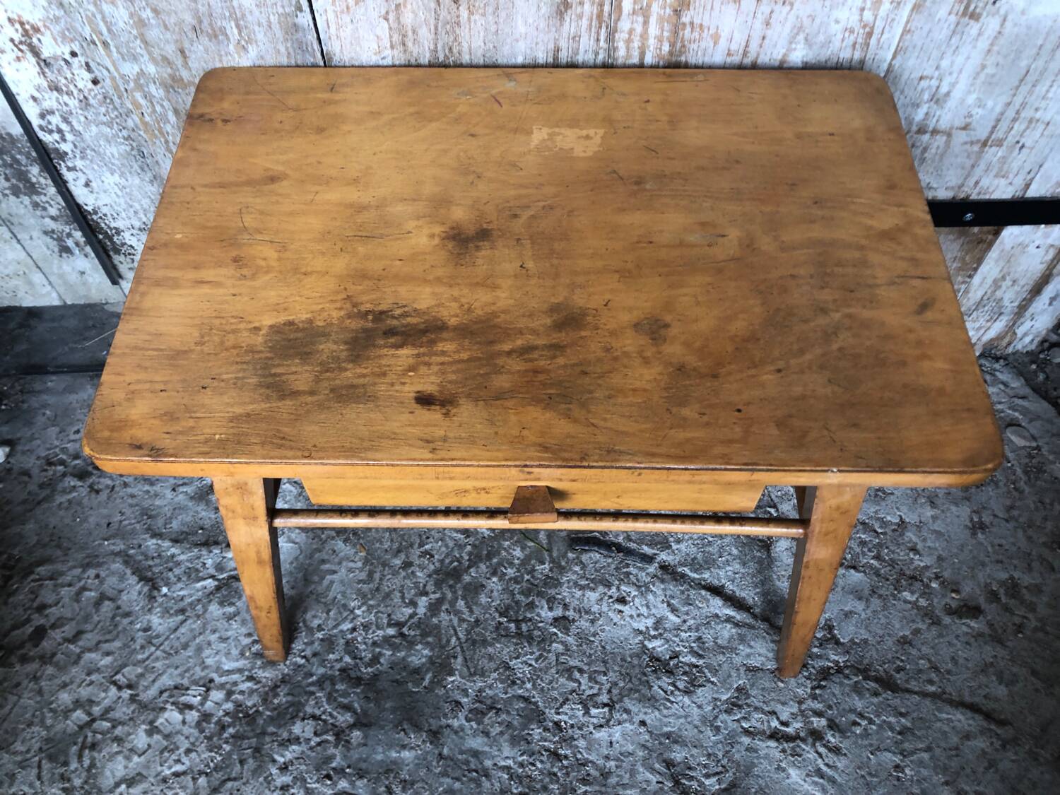 Ancien bureau pupitre enfant baumann ecolier bois | Selency