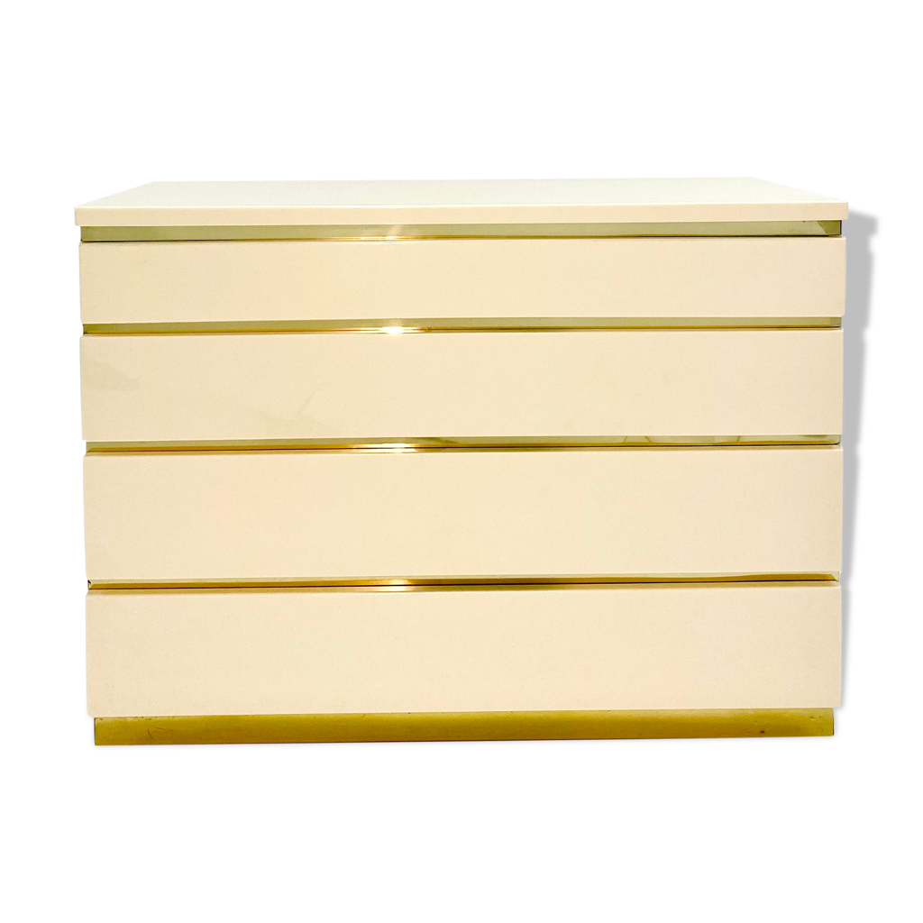 Commode en laque et laiton Éric Maville 1970 | Selency