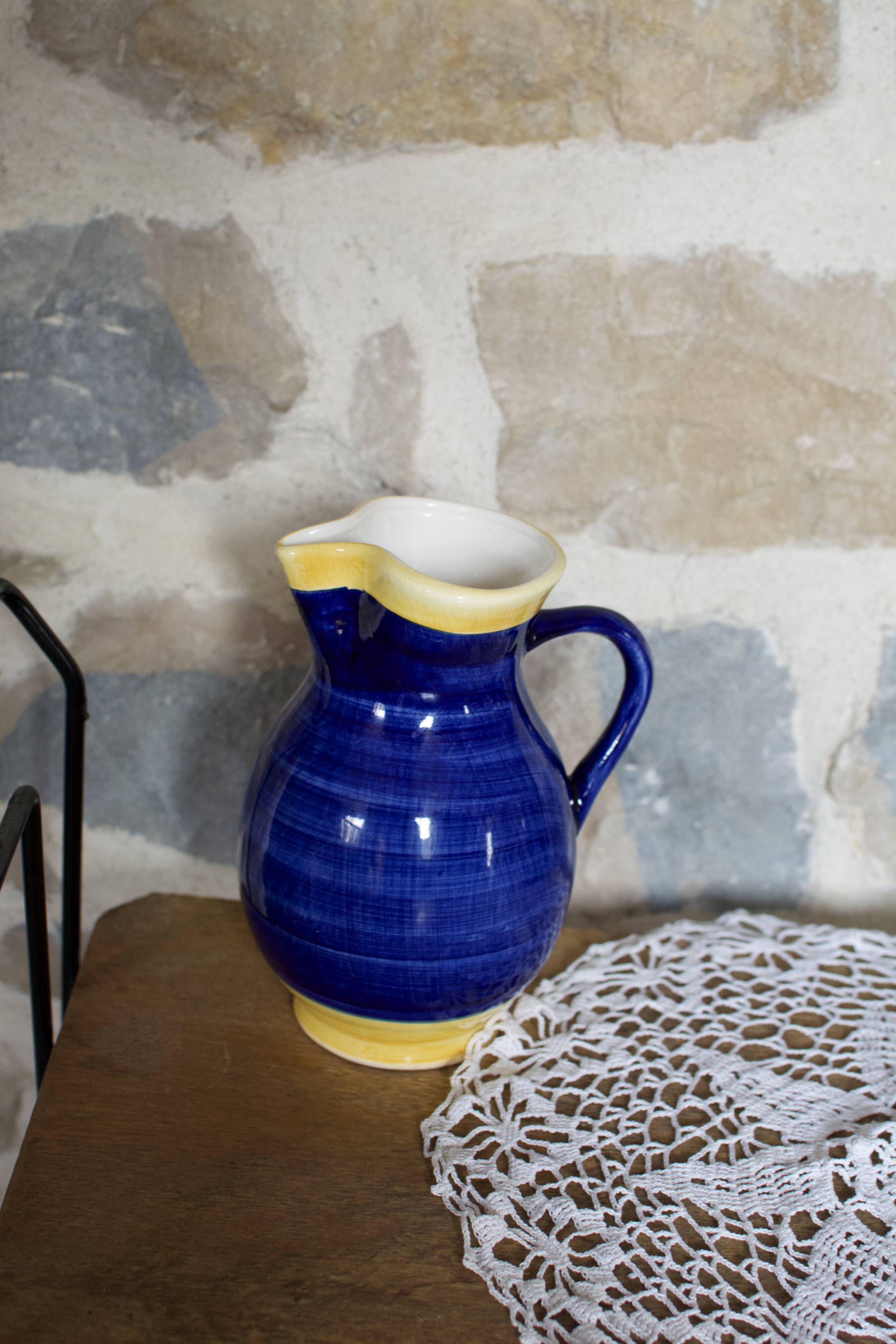 Pichet bleu en céramique italienne | Selency
