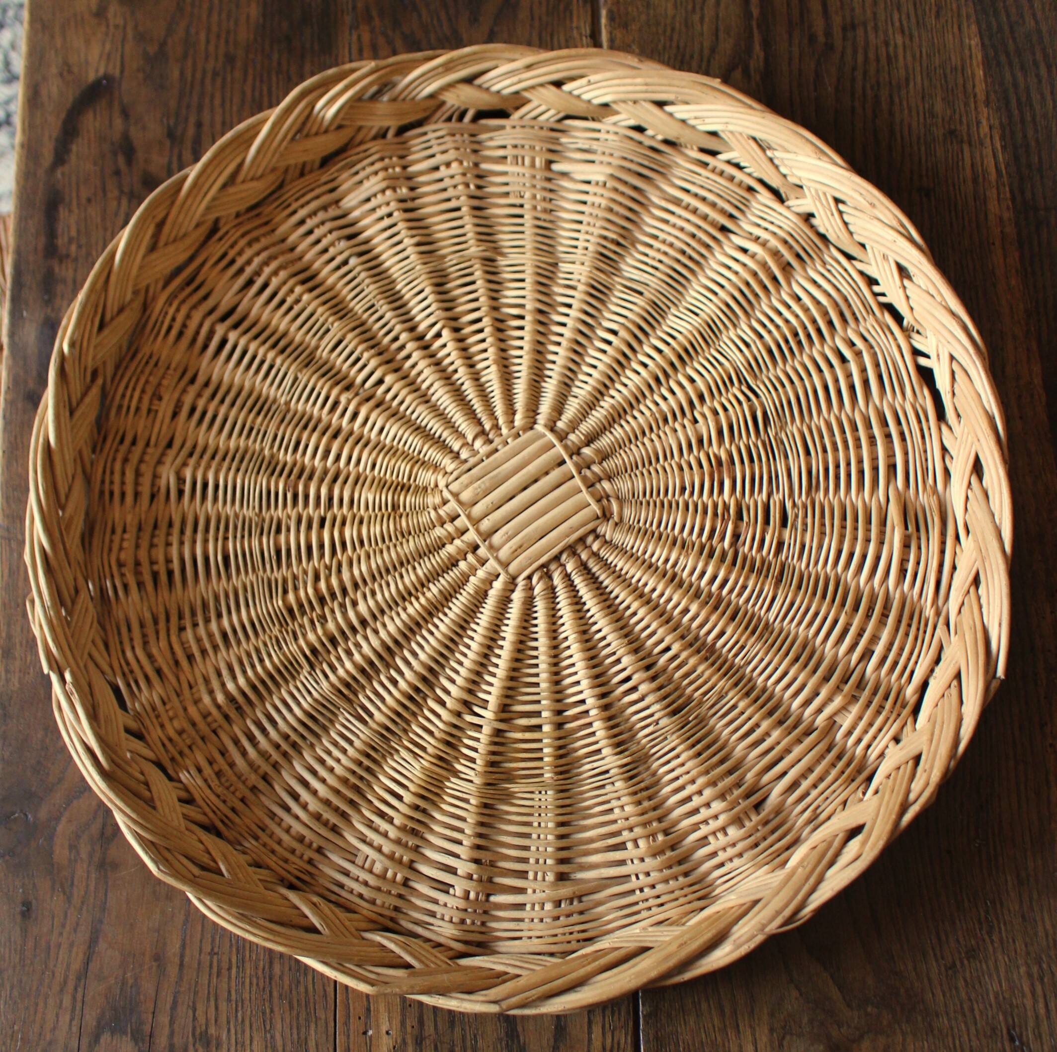 Grand plateau osier bord tressé | Selency