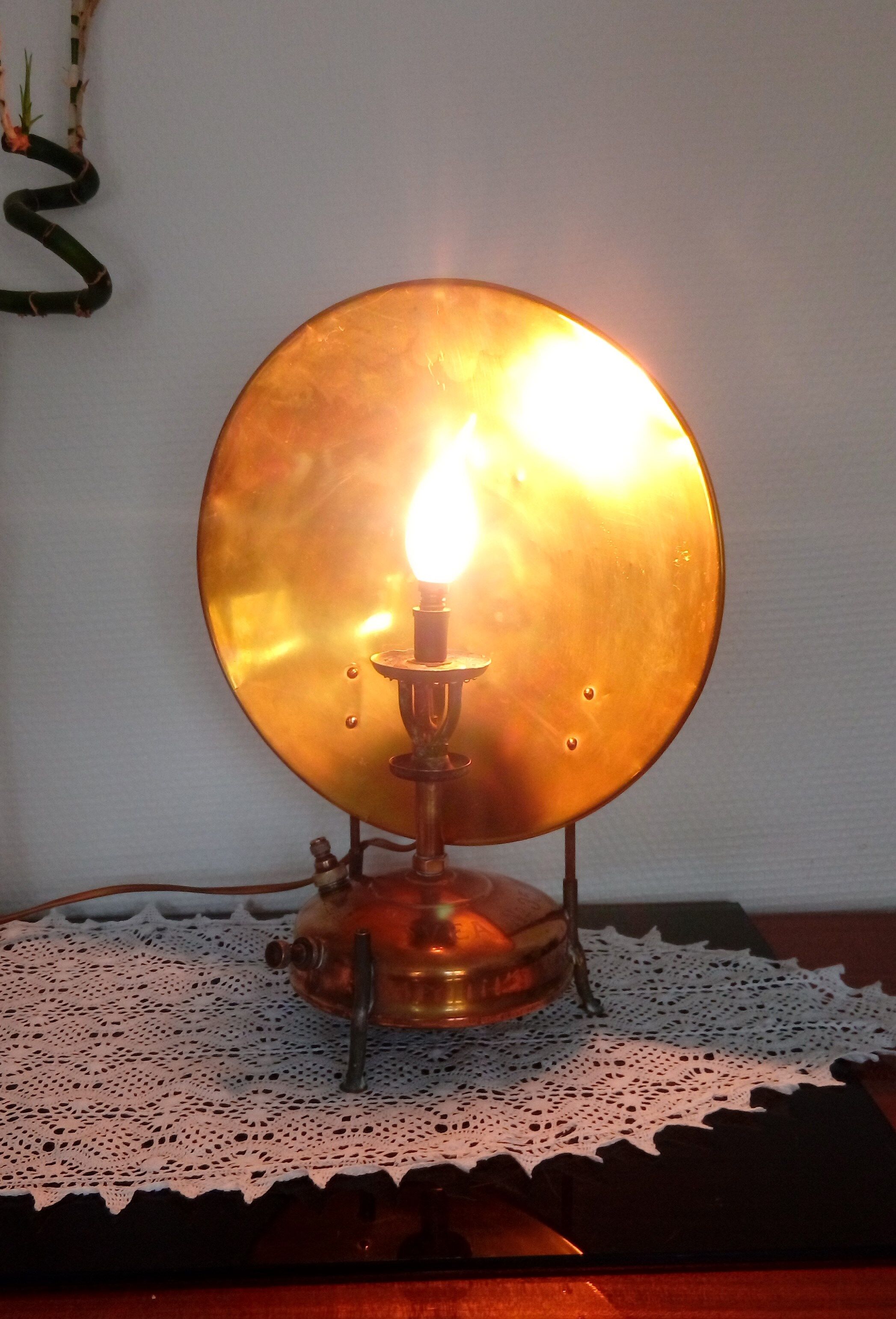 Ancienne lampe de table-Sievert Num 35 made in Sweeden début XXème ...