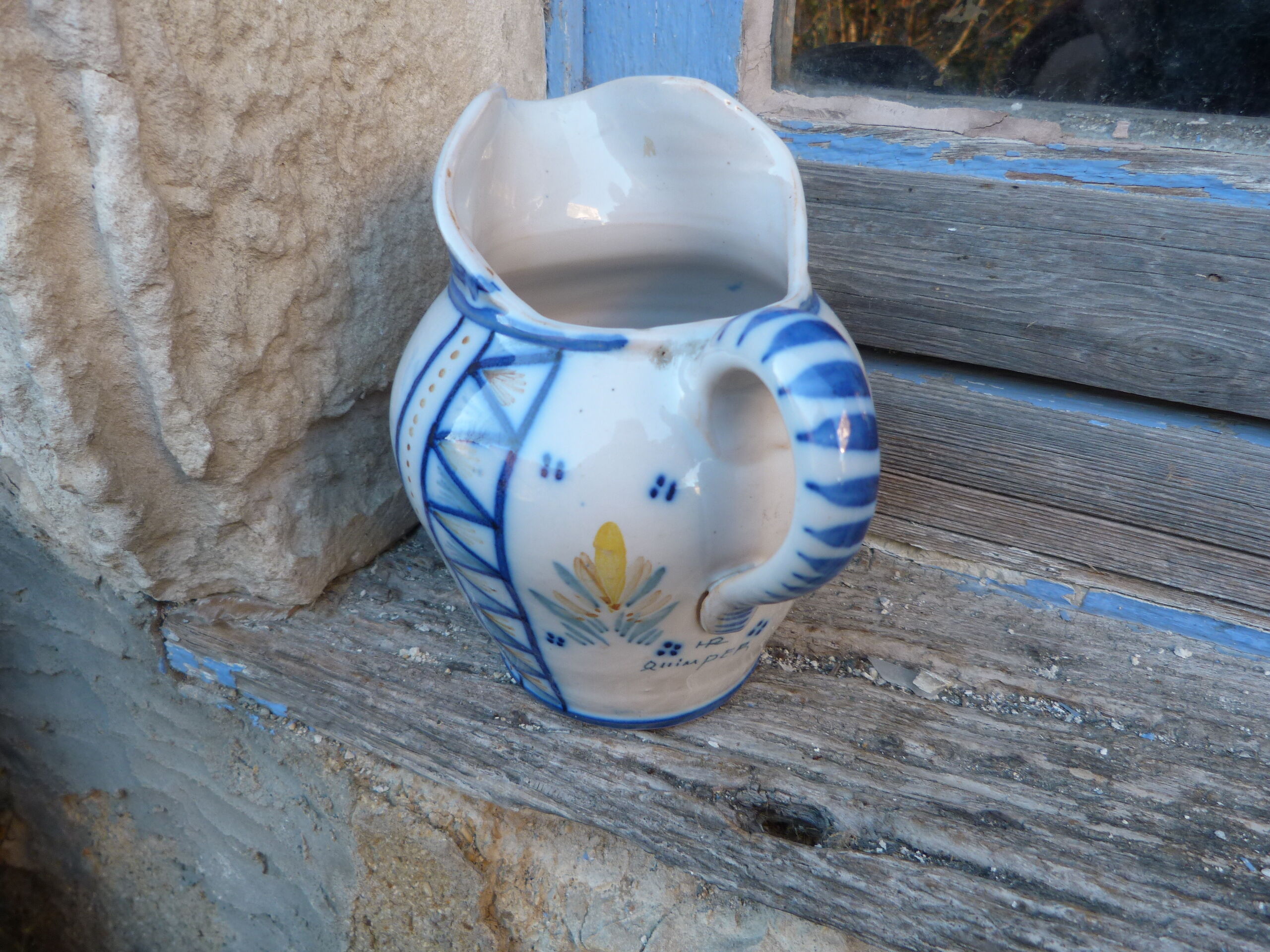 Ancien pichet en céramique quimper henriot personnage paysan breton | Selency