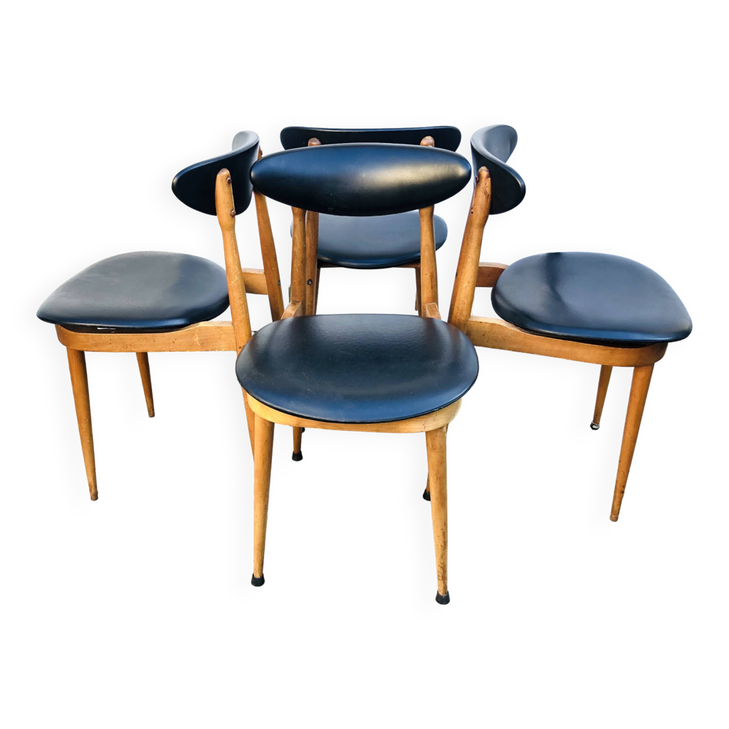 Lot 4 chaises Baumann modèle Licorne | Selency