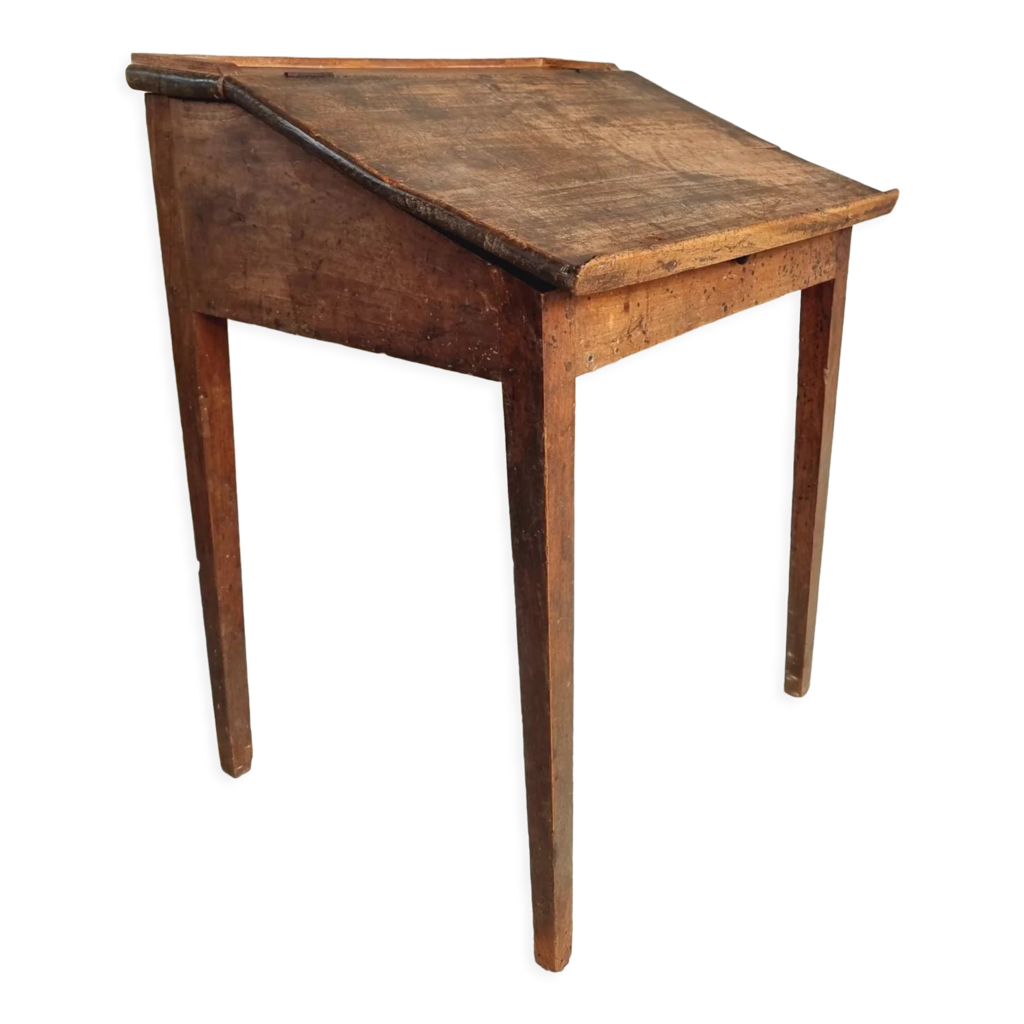 Antique pupitre d’école bureau table d’appoint bois de chêne | Selency