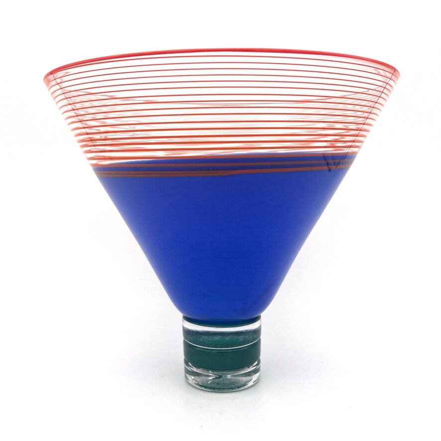 Eric Lindgren vase en verre soufflé 1990 vintage glasswork | Selency