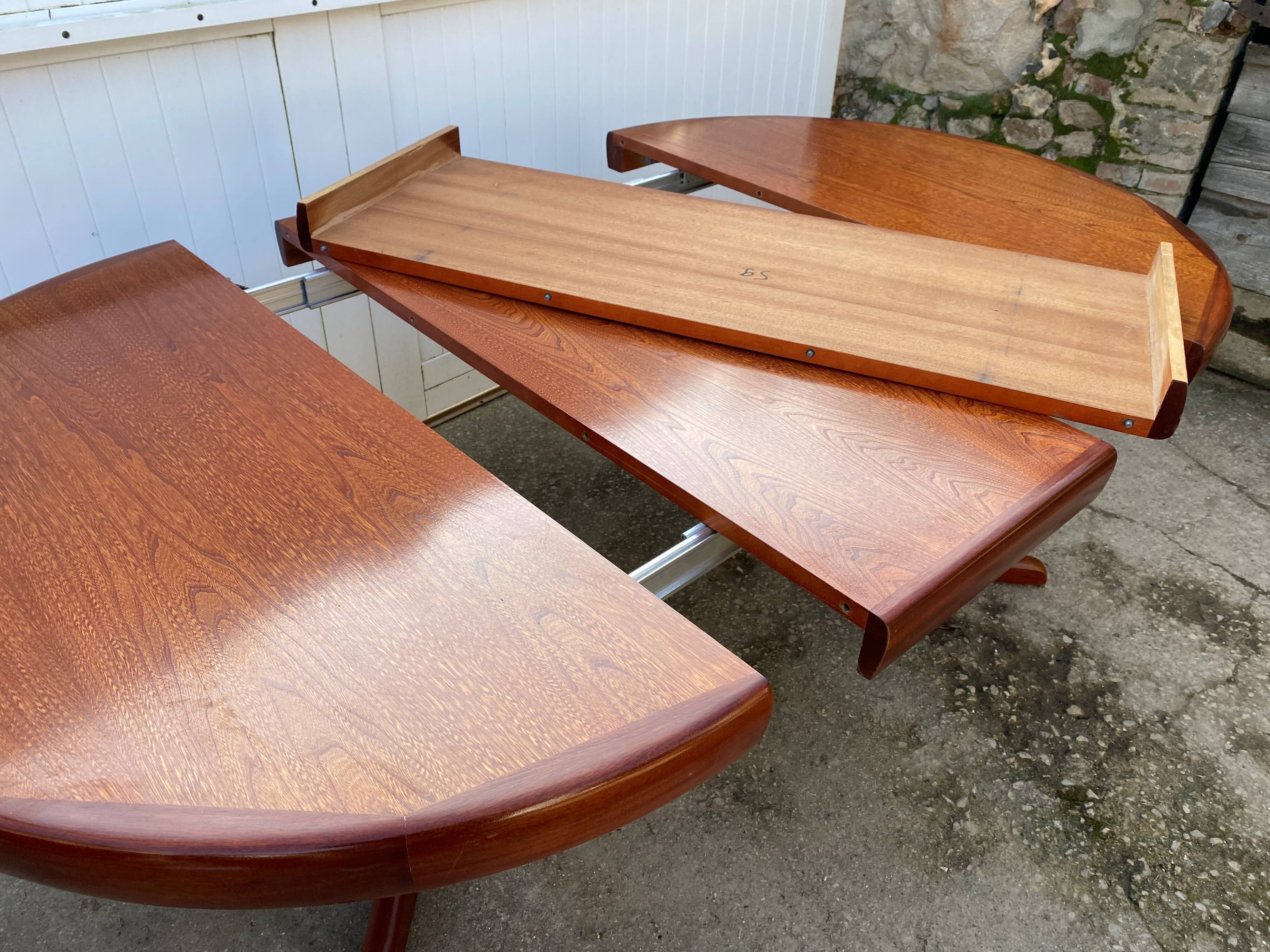 Table ronde extensible type Baumann Scandinave en teck 1960 vintage ...