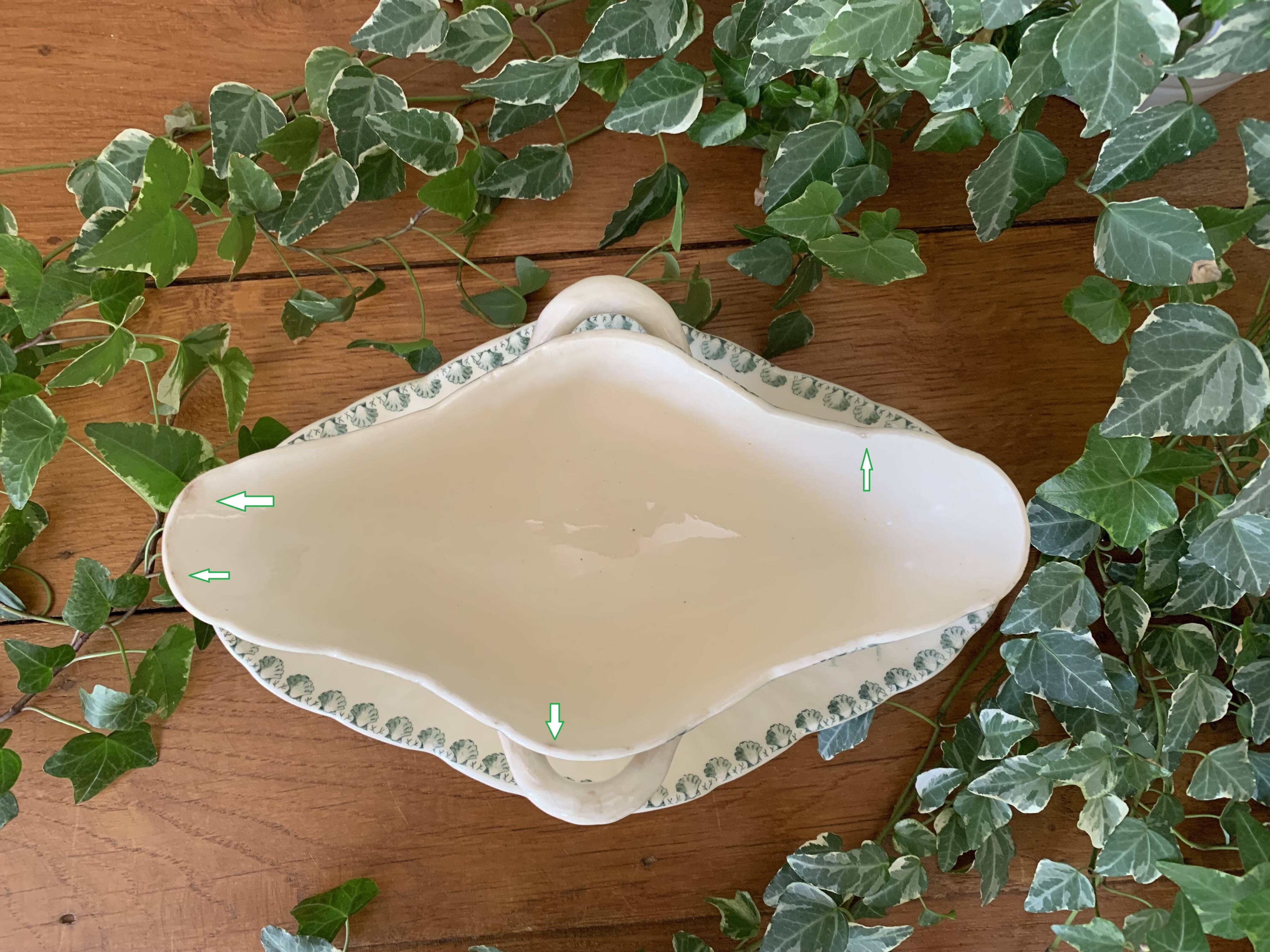 Saucière ancienne en faïence de GIEN – Modèle Océan | Selency