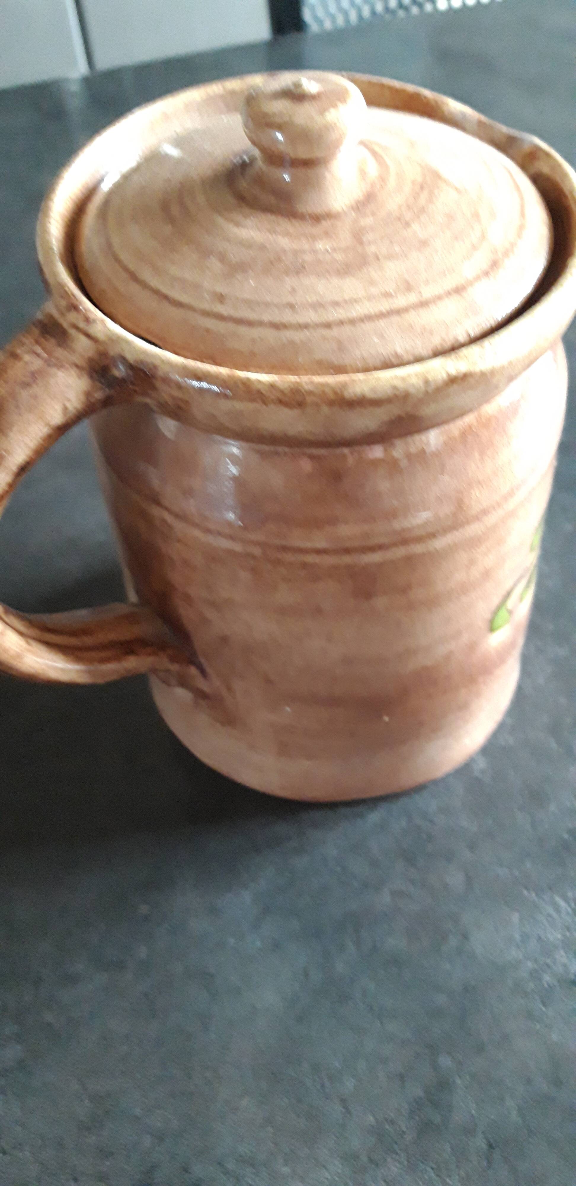 pichet en terre avec couvercle | Selency