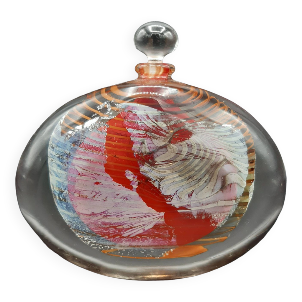 Flacon contemporain- Verreire d'ALLEX- Attribuée à Henri RASPAIL | Selency