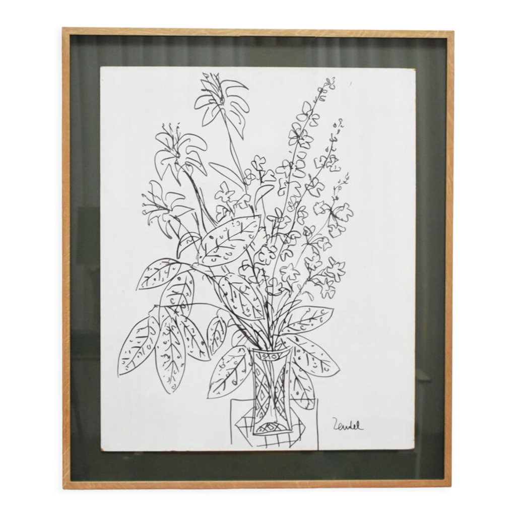 Dessin « Bouquet », Gabriel Zendel, années 1970 | Selency