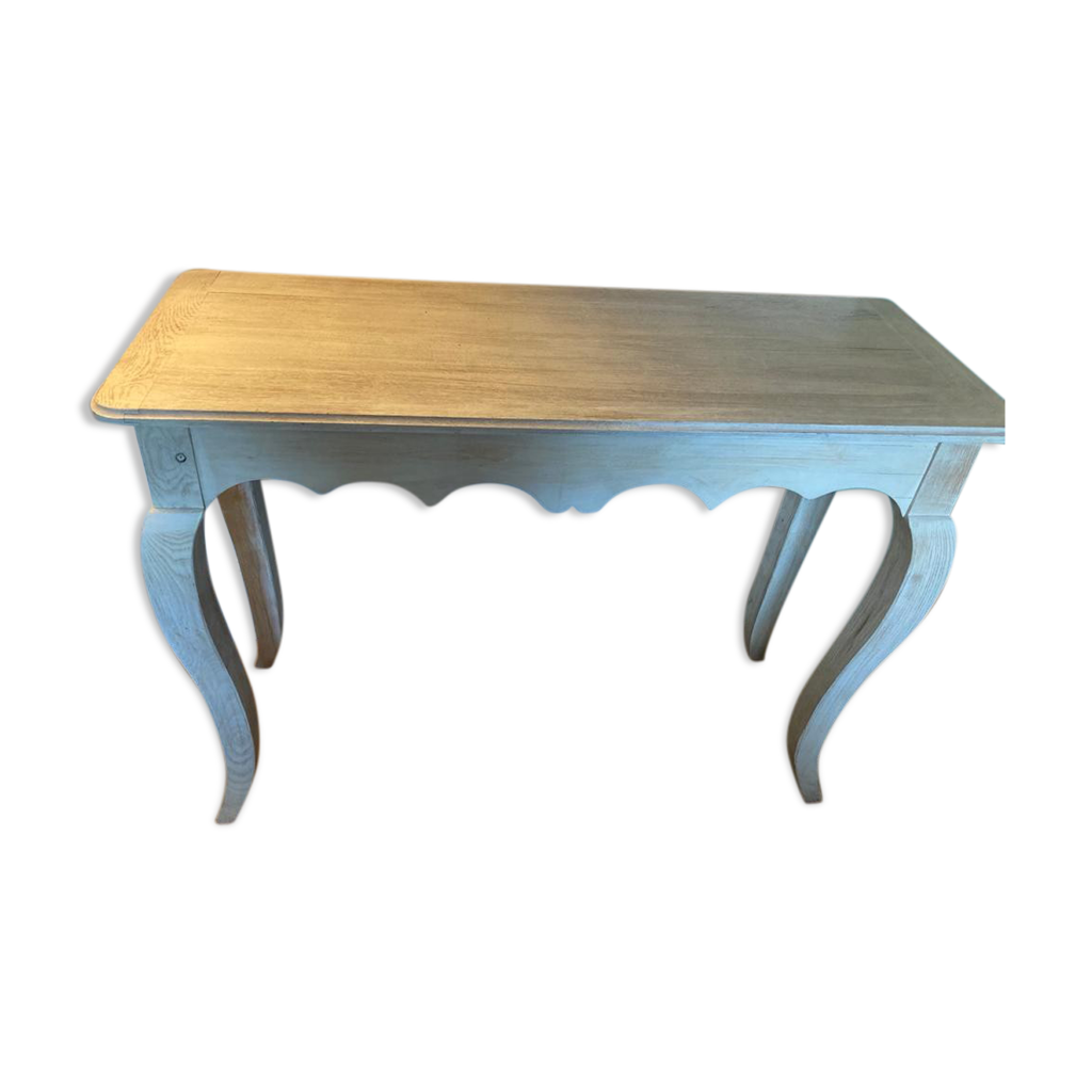 Console blanche en orme massif cerusé | Selency