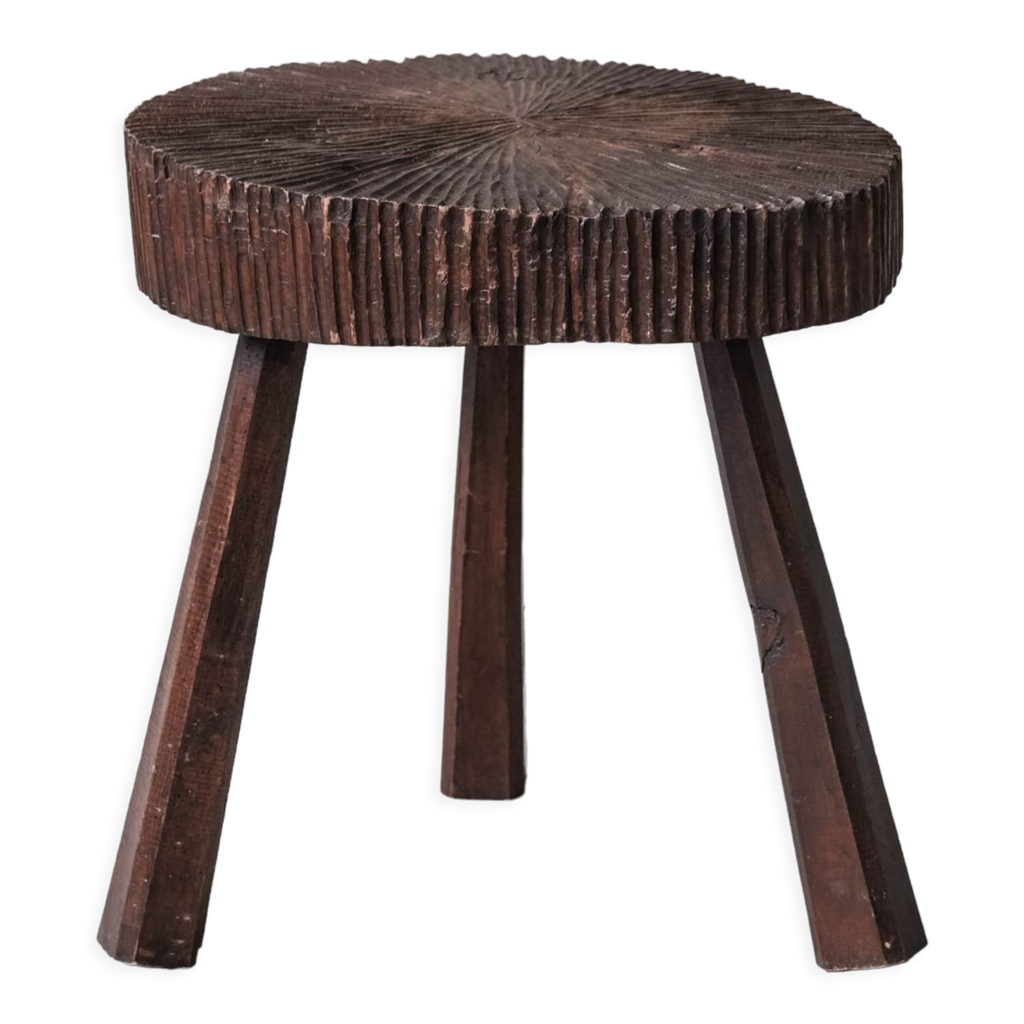 Table d’appoint primitive en chêne du milieu du siècle | Selency