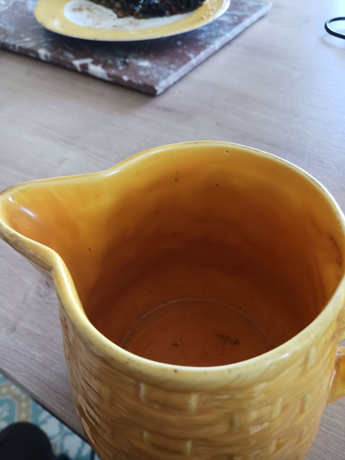 Pichet digoin sarreguemines vintage motif osier en parfait état | Selency