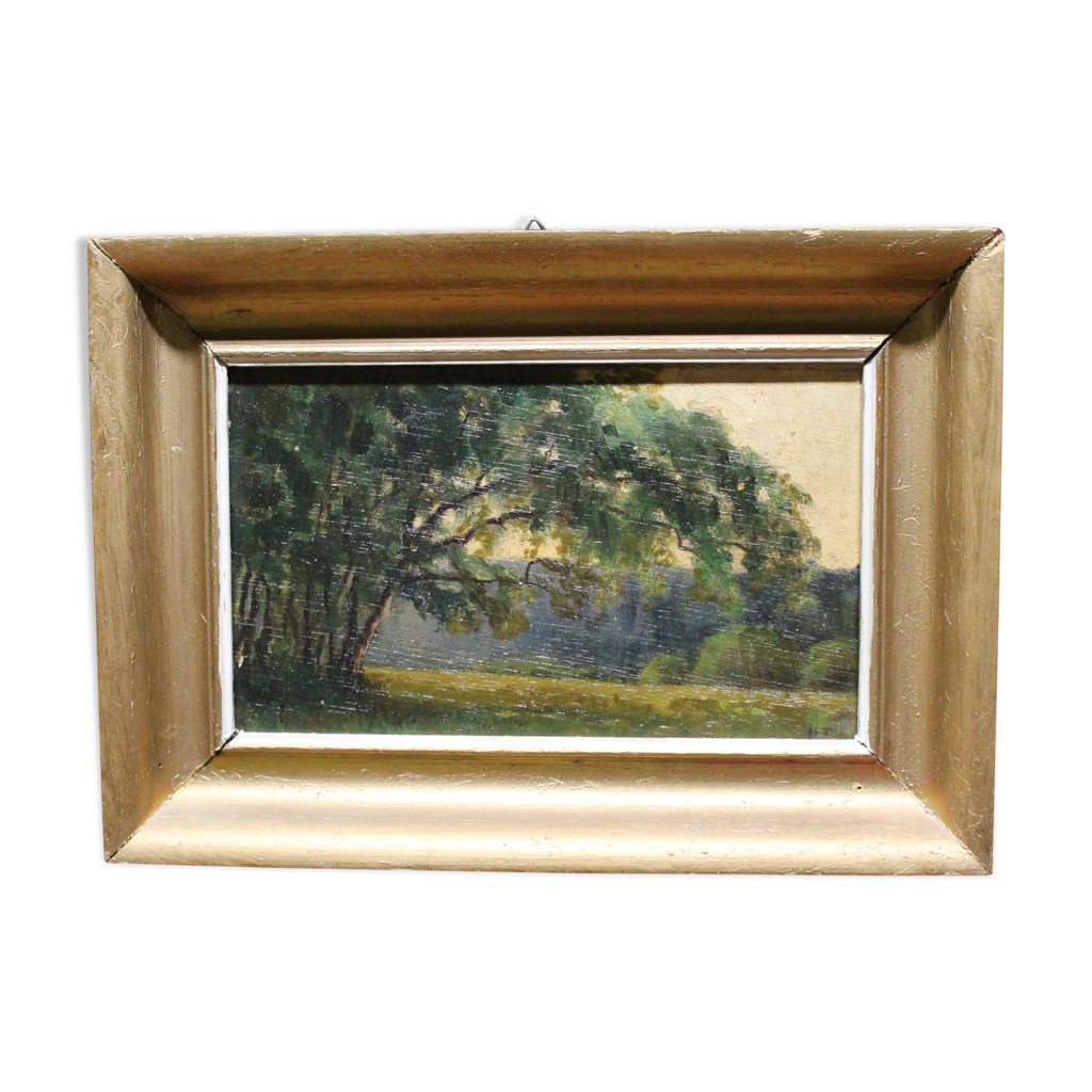 Tableau ancien foret et paysage | Selency