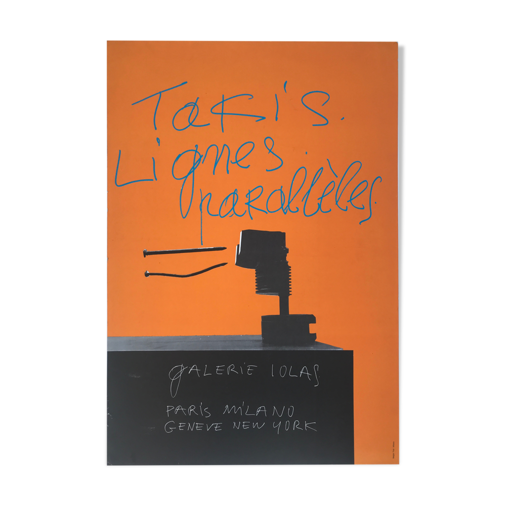 Original screen poster by TAKIS, Galerie Iolas / Lignes parallèles ...