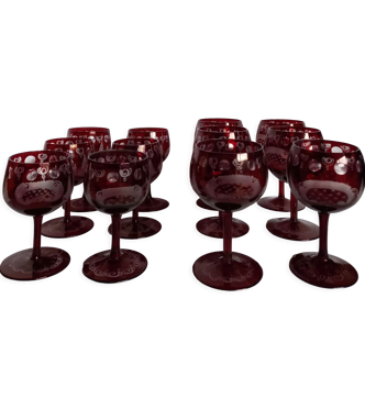 Verres rouge cristal de Bohême | Selency
