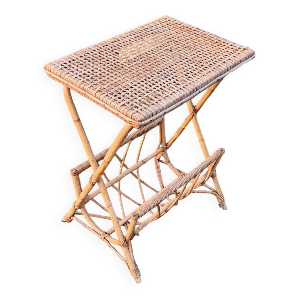 Tablette porte-revues en rotin | Selency