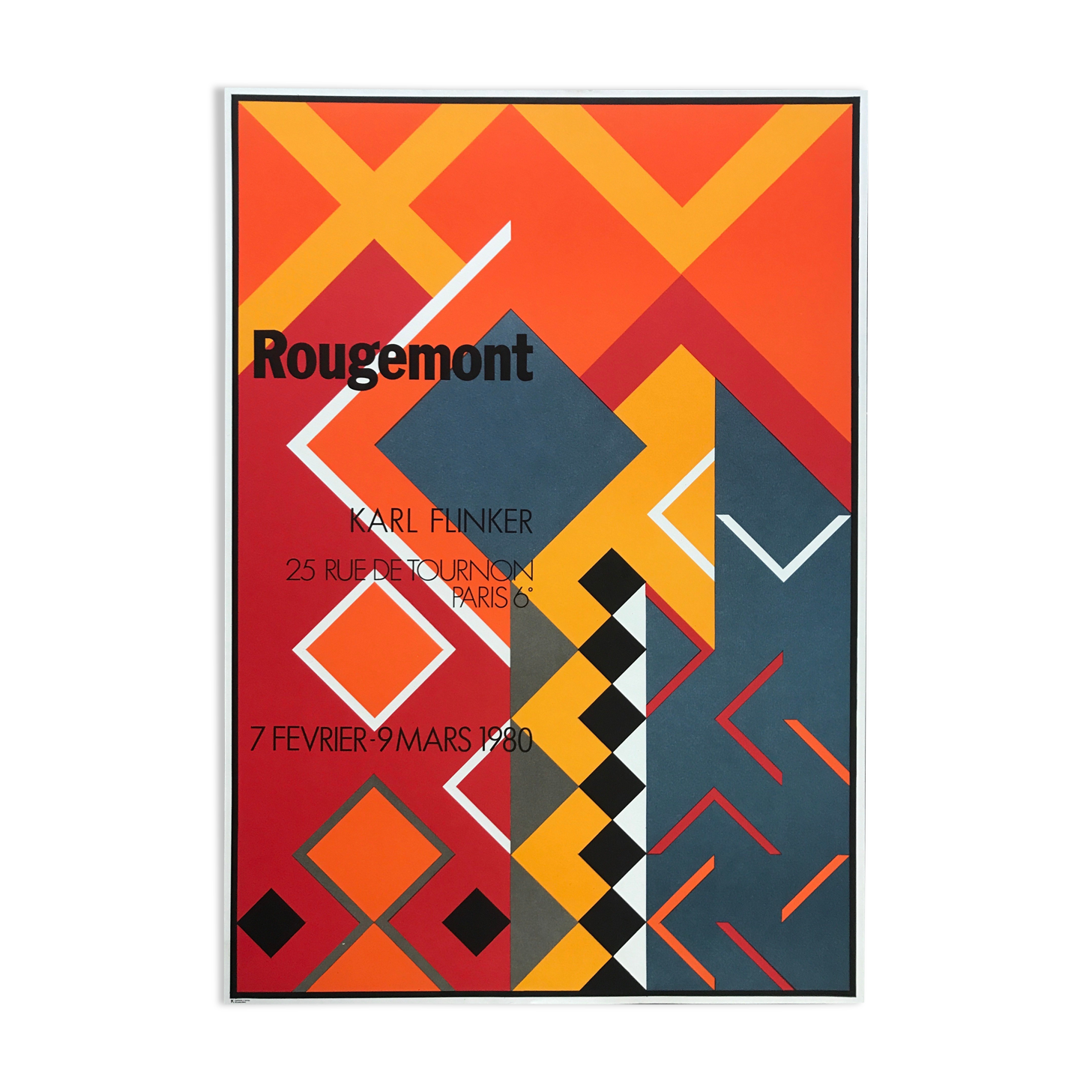 Affiche originale en sérigraphie de guy de rougemont galerie karl ...