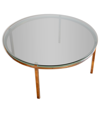 Table basse ronde design Italien 1970s | Selency