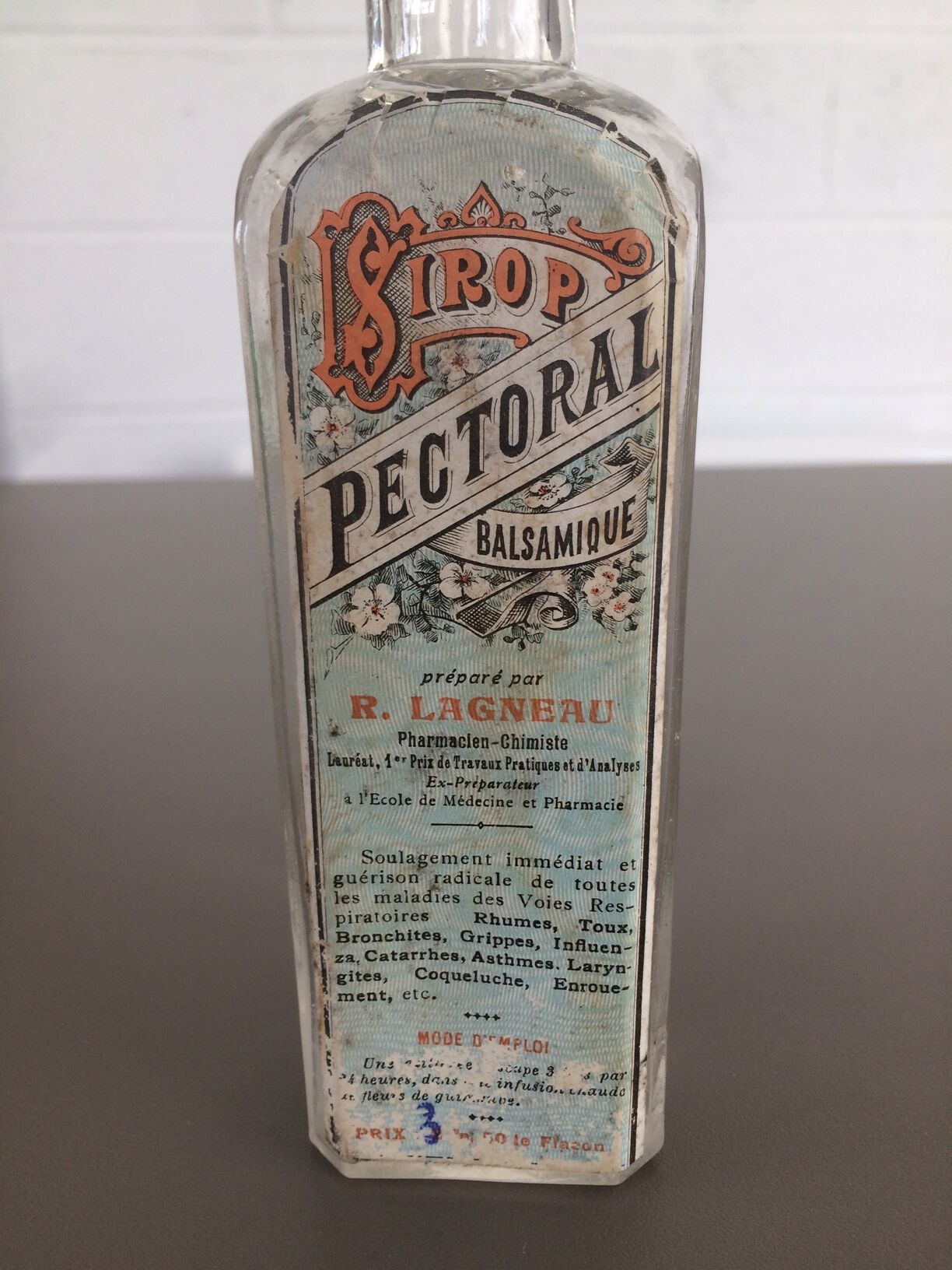 Flacon de sirop pectoral ancien | Selency