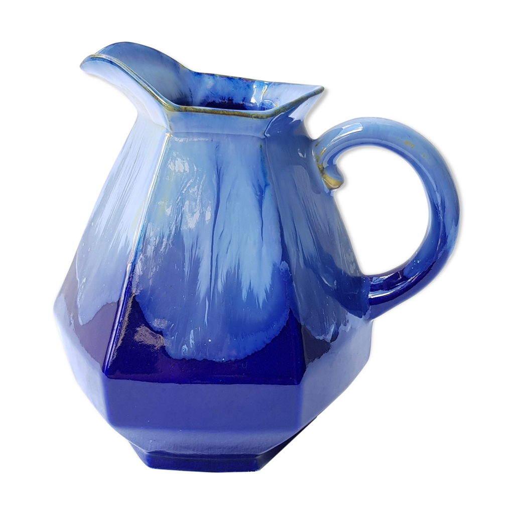 Pichet en céramique nuance de bleu art déco | Selency