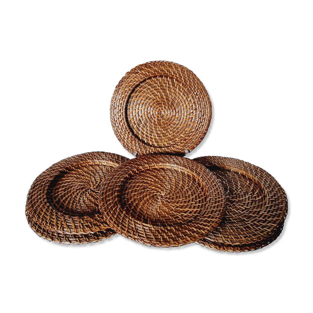 6 sous-assiettes en rotin | Selency