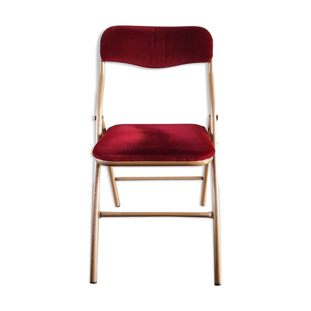 Chiante pliante de théâtre en métal belge de cru | Selency