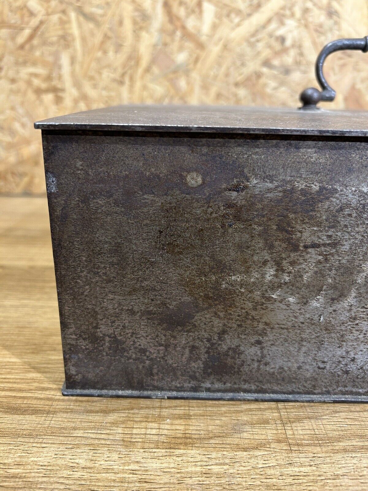 Ancien coffret coffre-fort, clé, portatif métal, patiné, napoléon iii ...