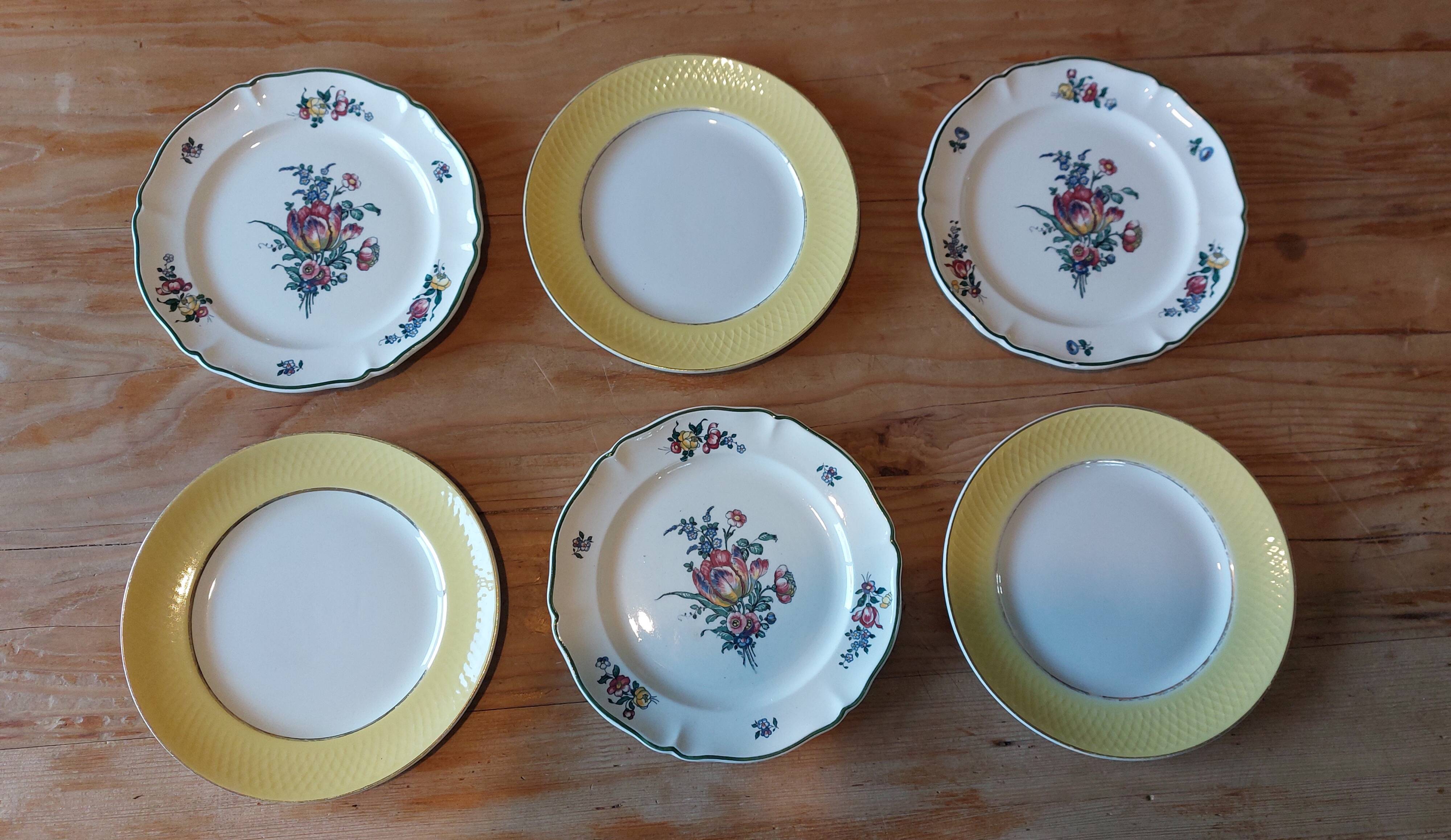 Assiettes à dessert dépareillées Moulin des Loups et Villeroy et Bosch ...